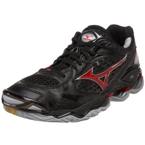 Mizuno Men's Wave Tornado 5 Volleyball Shoe, Black/Red/Silver