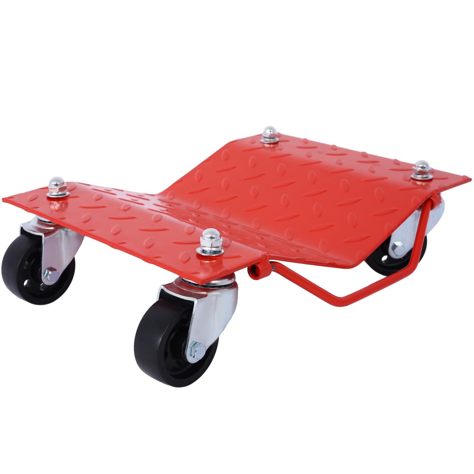 Miscoos Car Dolly, Heavy Duty Wheel Dolly,4 Tire Wheel Dolly Car Stakes 6000lbs Capacity,RED