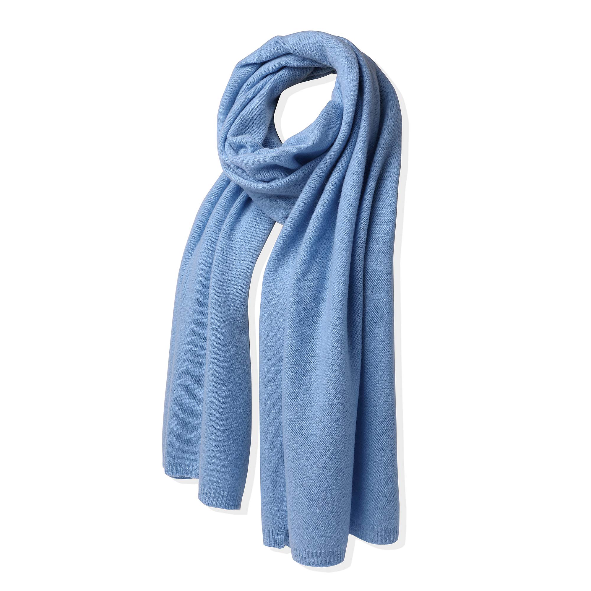 RIONA Women's 100% Australian Merino Wool Cold Weather Scarf Knitted Soft Warm Solid Color Neckwear Wrap Shawl