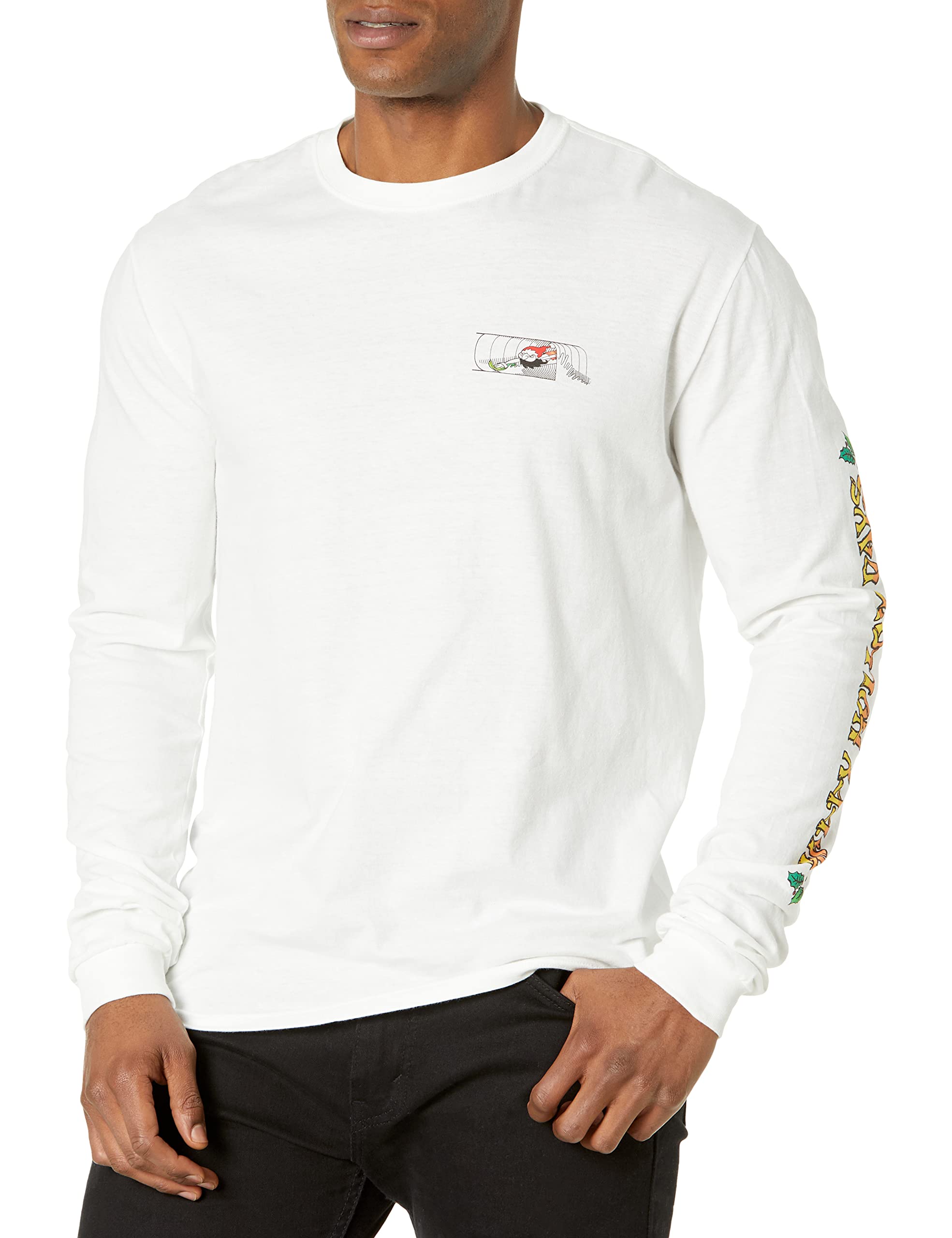 Quiksilver Men's Happy Hollow Days Long Sleeve Tee Shirt, White, Large