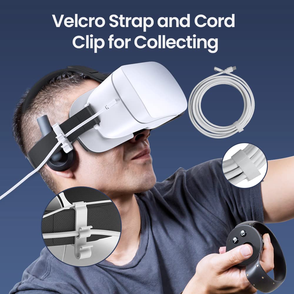VersionTECH. Link Cable 16 FT Compatible for Oculus Quest2/1/Pro/Pico4 and PC/Steam VR, USB 3.2 Gen1 5Gbps VR Headset Accessories High Speed Data Transfer USB C Charging Cable Cord Gaming PC-White