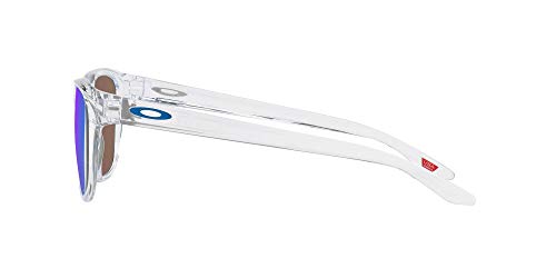 Oakley Men's Oo9479 Manorburn Square Sunglasses, Polished Clear/Prizm Sapphire, 56 mm