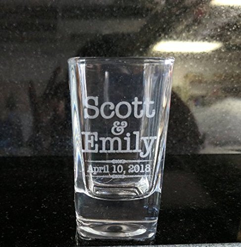 Take a Shot we Tied the Knot Engraved Personalized front back Wedding Party Reception Favors Just Married for Bride Groom Engraved Groomsmen Gift