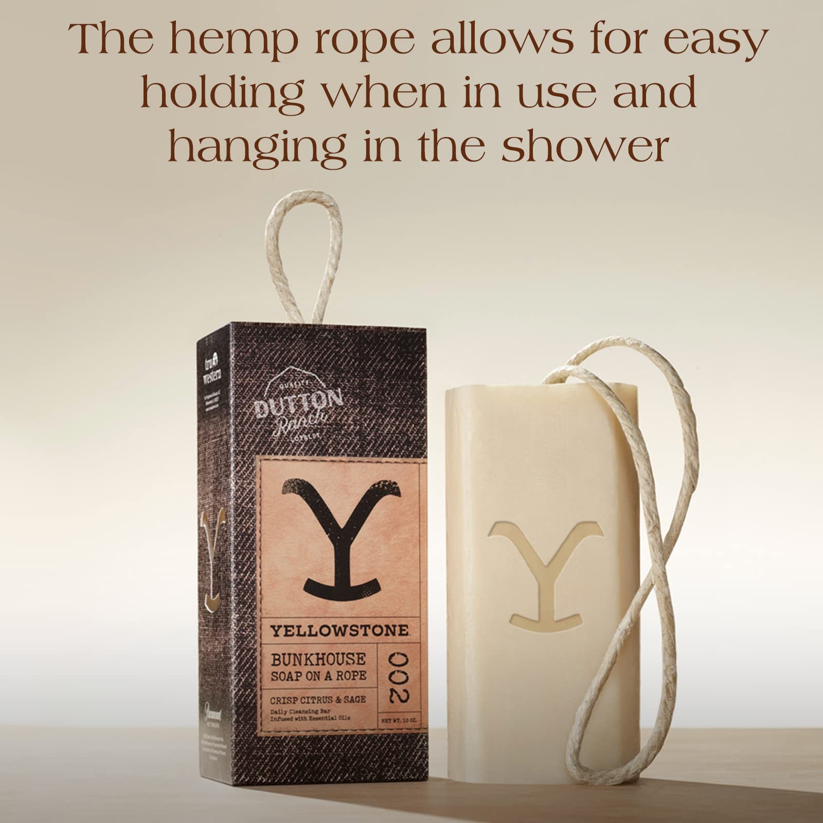 Yellowstone Bunkhouse Artisanal Bar Soap by Tru Western - Officially Licensed Soap of Paramount Network's Yellowstone - Crisp Citrus & Sage,10 oz