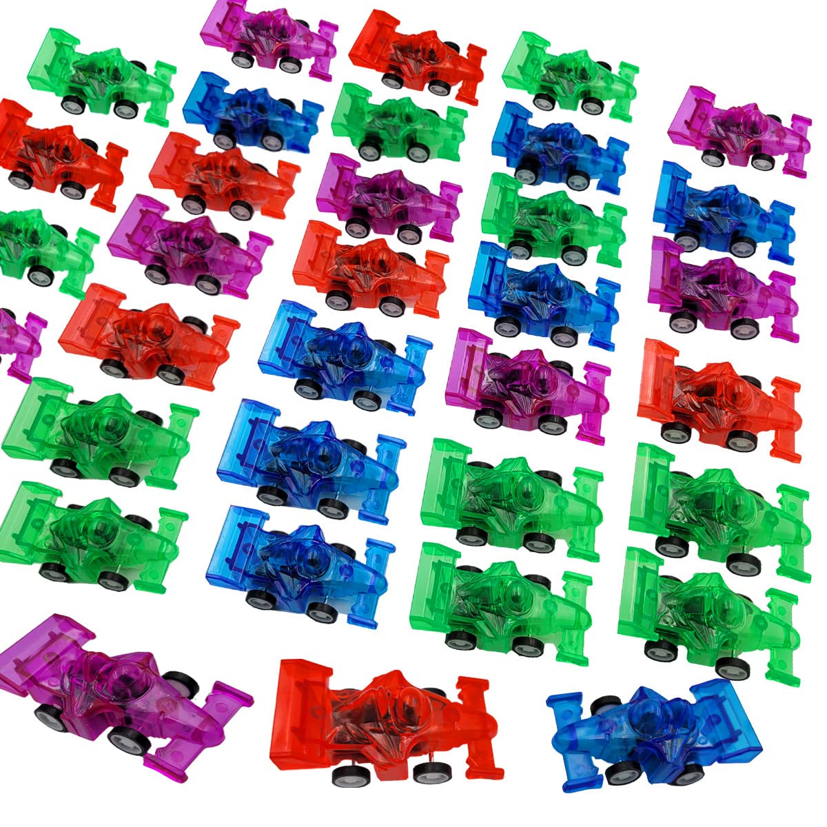 SeeuFun 48 Pieces Bulk Mini Pull Back Racing Cars Die Cast Vehicles Toy, Party Favors for Boys and Girls,Colors Randomly (48pcs)
