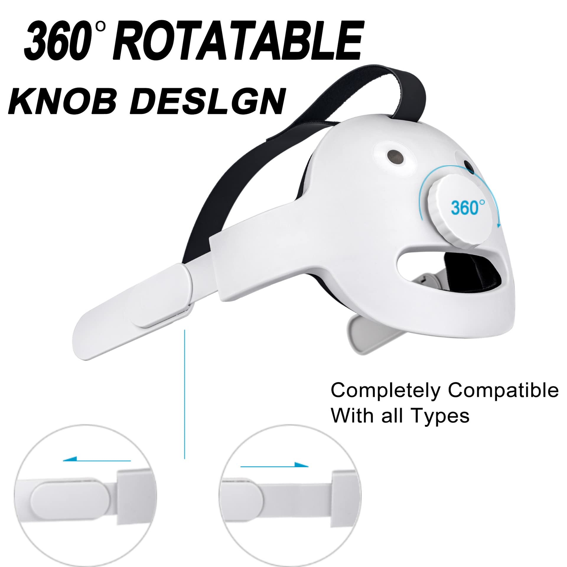 Set of Interchangeable Adjustable VR Headset + Handle Non-slip Silicone Covers + Head-mounted Breathable Sweatband Anti-skid Eye Mask for OQ2