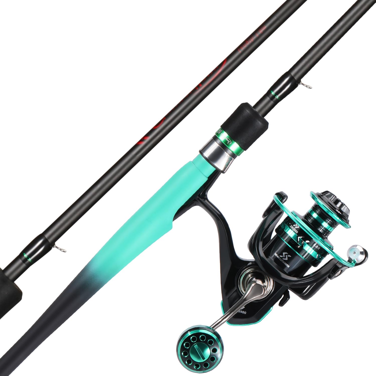 Sougayilang Spinning Fishing Rod Reel Combo,Two Pieces Pole with Super Smooth and Powerful Spinning Reel for Freshwater