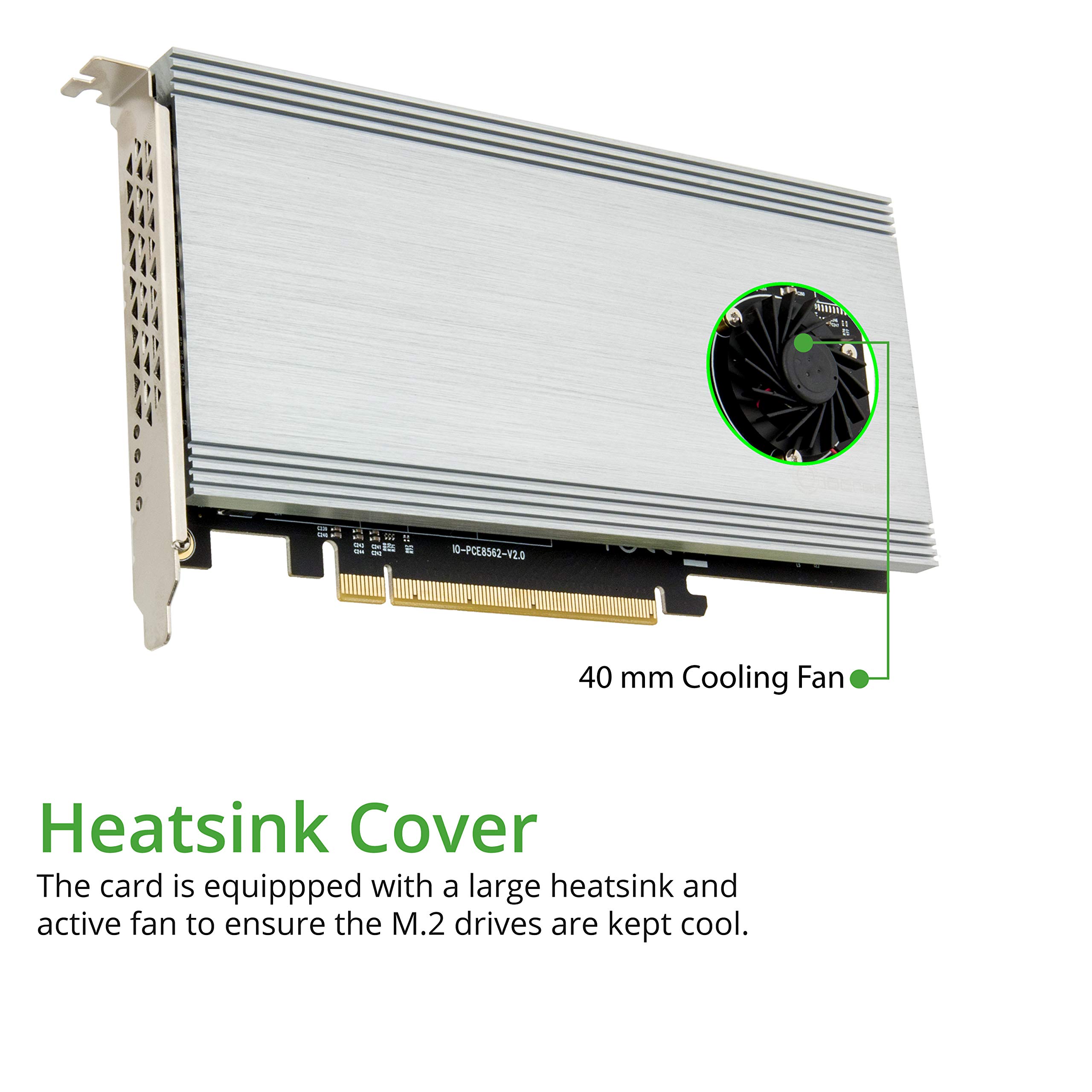Quad M.2 NVMe Ports to PCIe 3.0 x16 Bifurcation Riser Controller - Support Non-Bifurcation Motherboard