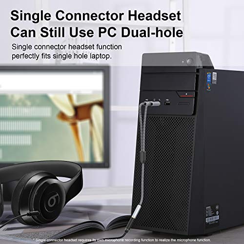 Morelecs 3.5mm Headphone Mic Splitter 3.5mm Female to 2 Dual 3.5mm Male Headphone Mic Audio Y Splitter Cable with Separate Microphone and Headphone for PC PS4 Gaming Headset