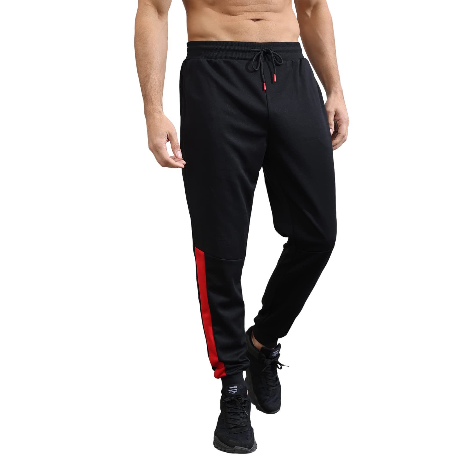 SEGANUP Mens Fashion Workout Jogger Sweatpants Gym Workout Casual with Pockets Drawstring Pants Black