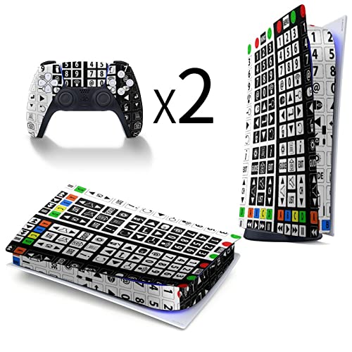 Universal Navigation Buttons Full Protective Skin Cover Design Wrap Decal Sticker Compatible with PS5 Digital Edition Console and Controller