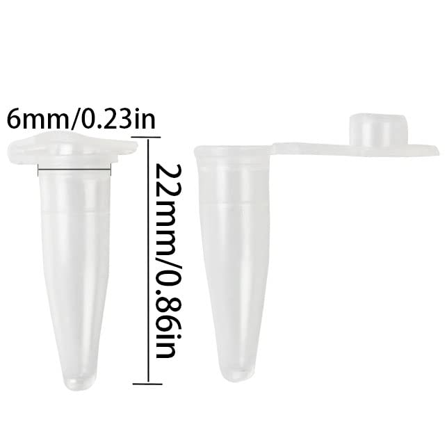 YHXiXi 200PCS 0.2ml Microcentrifuge Tubes Polypropylene Graduated Microcentrifuge Tubes Clear Graduated Polypropylene Microcentrifuge Tubes Test Vials Small Bottle Container