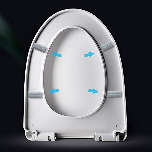 YiePhiot 4 piece Toilet Seat Bumper with Strong Adhesive, Gray Bottom Universal Replacement Seat Bumper Kit for Home, Hotels, Hospitals, School