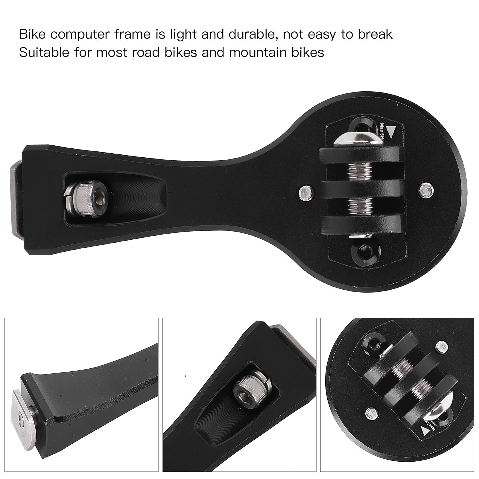 Shanrya Bicycle Computer Bracket, Dometer Extension Holder Practical Black for Mountain Bikes for Road Bikes