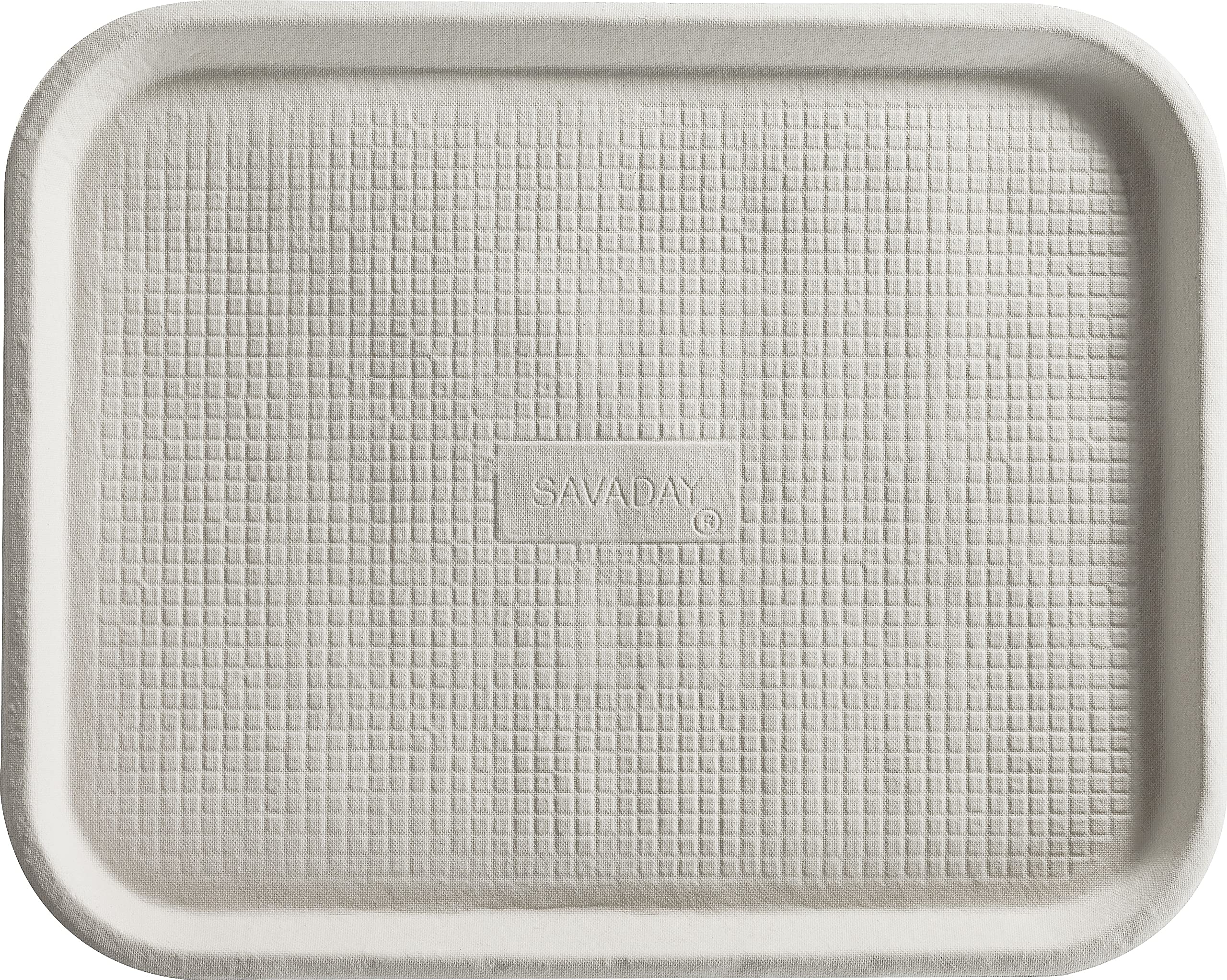 Savaday Molded Fiber Food Trays, 14 x 18, White, Rectangular, 100/Carton