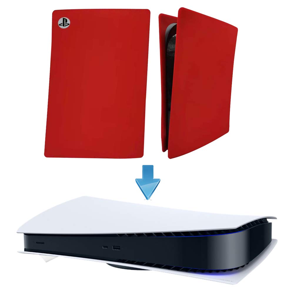 PS5 Silicone Skin Cover, Dustproof Anti-Scratch Anti-Fall Protector Case for Sony Playstation 5 Ultra HD/Digital Edition Console (Digital Edition, Red 3)