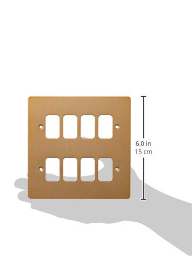MK Edge K14348SAG 8-Module Grid Frontplate - Satin Gold