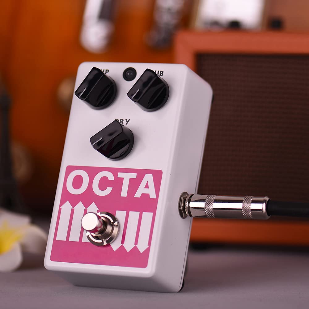 summina Electric Guitar Precise Polyphonic Octave Generator Effect Pedal Supports SUB/UP Octave & Dry Signal Full Metal Shell with True Bypass