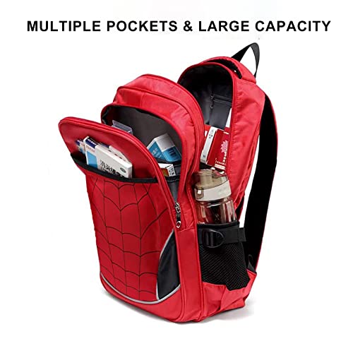 Rafaelle Toddler School Backpack 3D Comic Elementary Student Schoolbag Waterproof Lightweight Kids Bookbags for Boys Girls (L, RED WED)