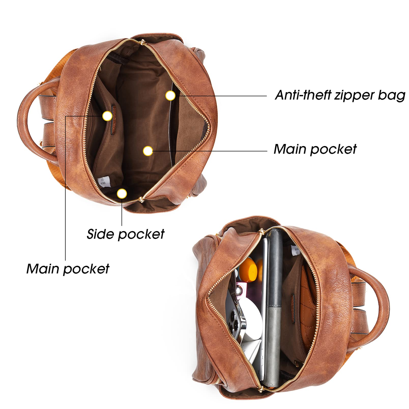 Telena Small Backpack Purse for Women Womens Leather Wallets