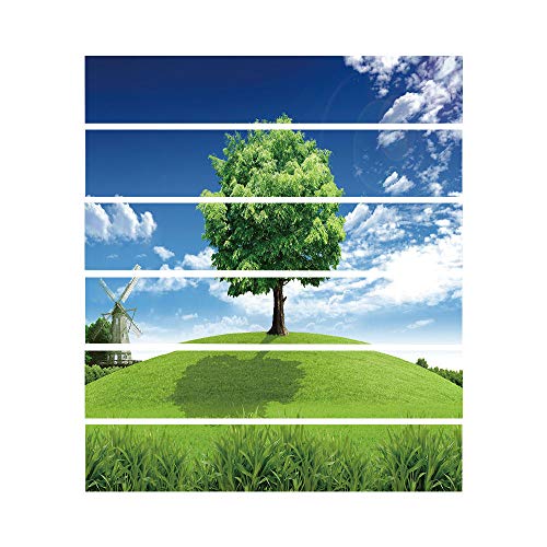 Master_GGG Stickers 3D Innovative DIY Green Tree Decorative Adhesive Stair Stickers - Waterproof Stair Riser Decals - Peel and Stick Stair Stickers Decoration 6pcs/set 18cm X 100cm