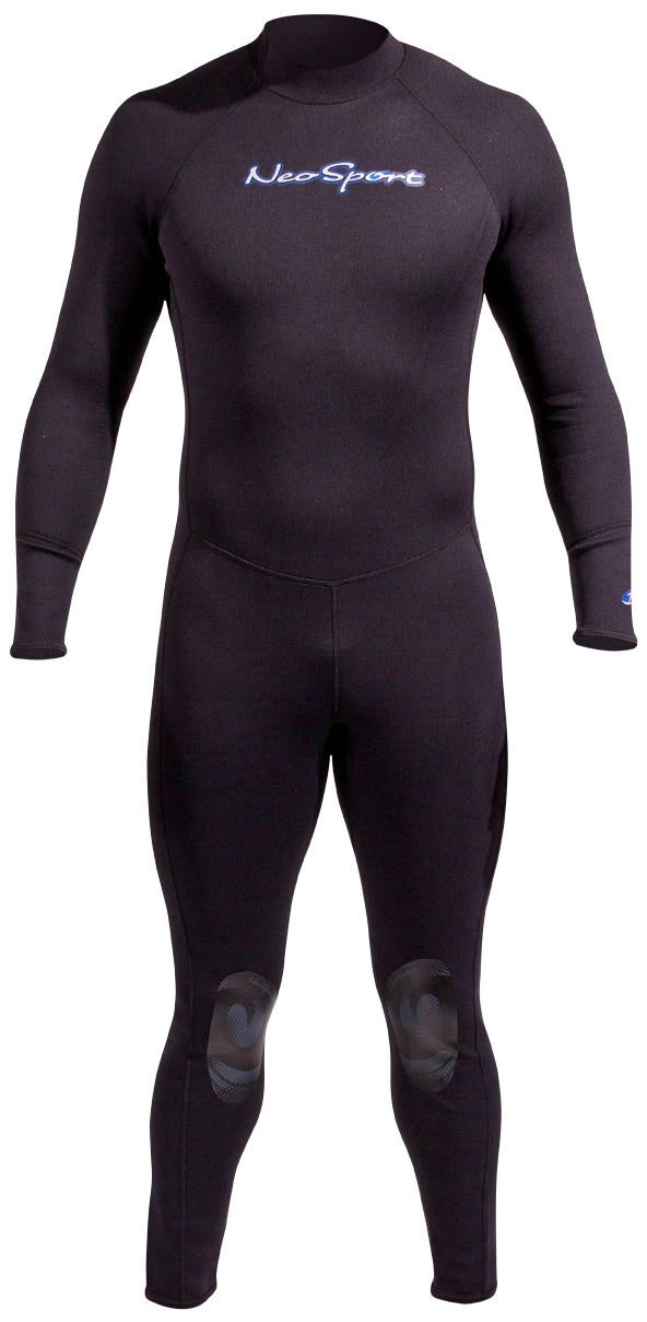 NeoSport Wetsuits Men's Premium Neoprene 1mm Full Suit, Black, Large - Diving, Snorkeling & Wakeboarding