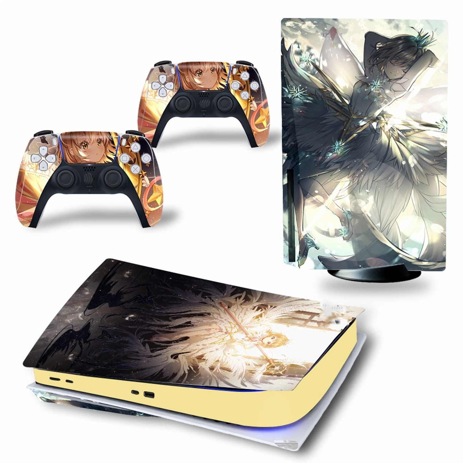 WREXIL LEEWEE for PS5 Skin Disc Edition & Digital Edition Console and Controller Vinyl Cover Skins Wraps Scratch Resistant, Compatible 19935 No Foaming (Size : Disc Version)