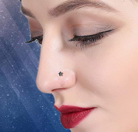 ORAZIO 10Pcs 20G Stainless Steel Stud Nose Ring for Women Men Nose Screw Rings Studs L Shape Nose Body Piercing Jewelry
