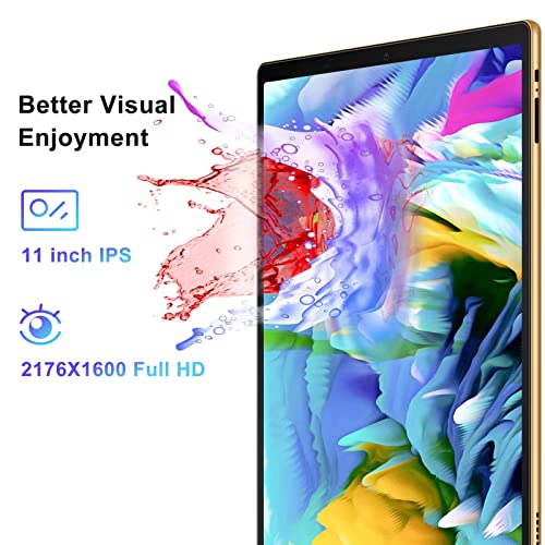 YESTEL Tablet 11 inch Android 11 Tablets - 2176x1600 2K FHD IPS丨4GB RAM 128GB ROM丨9500mAh丨8MP+13MP Dual Camera丨1.8GHz Quad-Core丨WiFi,GMS丨Protective Case (Rose Red)…