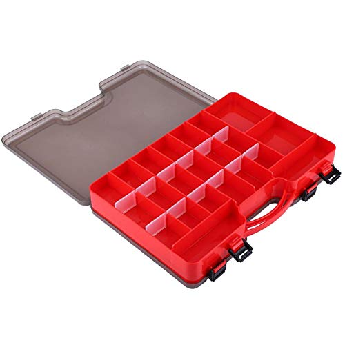 SALUTUYA Lightweight and Portable Non-Toxic Fishing Tackle Storage Box Made of ABS Material Mobile Interlayer,for Outdoor(red)