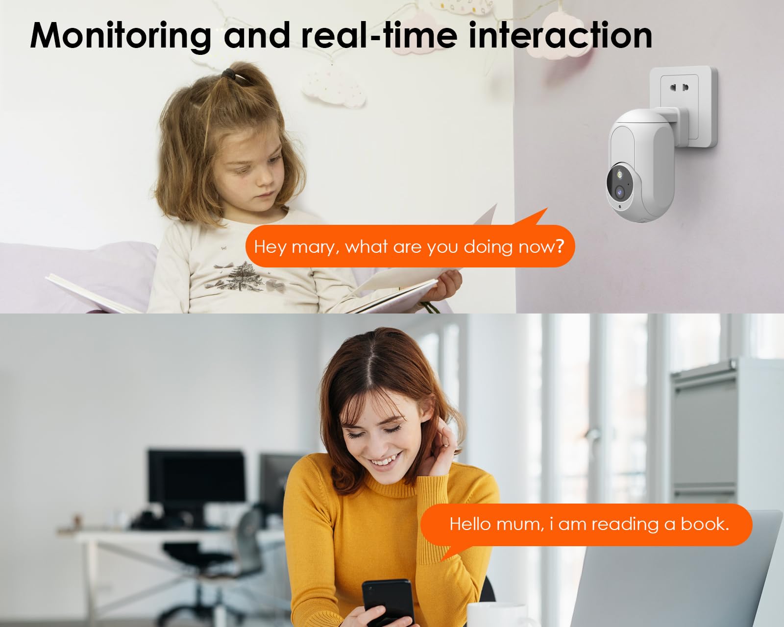 P Panoraxy AI 2K 3MP WiFi Security Indoor Camera, Wireless Plug in Camera, 24/7 Human&Sound Detection, 2.4G PTZ Pet Camera, Dual-Way Talk, Color Night Vision, Compatible with Alexa & Google Home