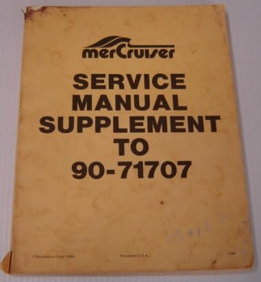 MerCruiser Service Manual Supplement To 90-71707 (#1184)