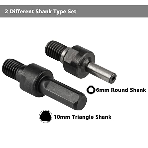 Yakamoz Drill Angle Grinder Adapter with Flange Nut Parts Set, 6mm and 10mm Drill Arbor Mandrel Adaptor with 3 Set Replacement Grinder Flange Nuts and Spanner Wrench Conversion Tool