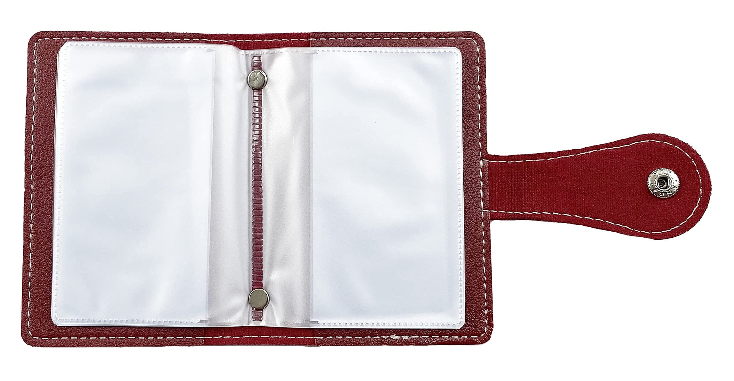 Sanzeon Credit Card Holder Wallet, PU Leather Business Card Organizer with 26 Card Slots, Debit Card Protector Organizer Case (Red)