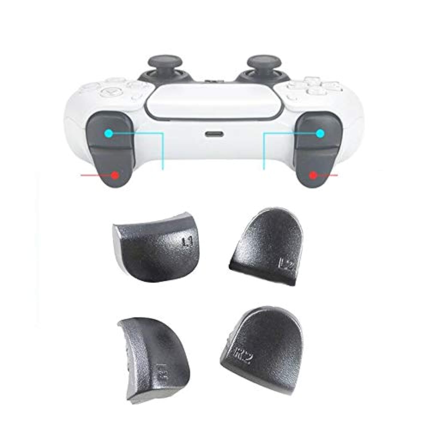 R2 R1 L2 L1 Replacement Trigger Buttons with Springs for PS5 BDM-010 Controller Repair Accessories
