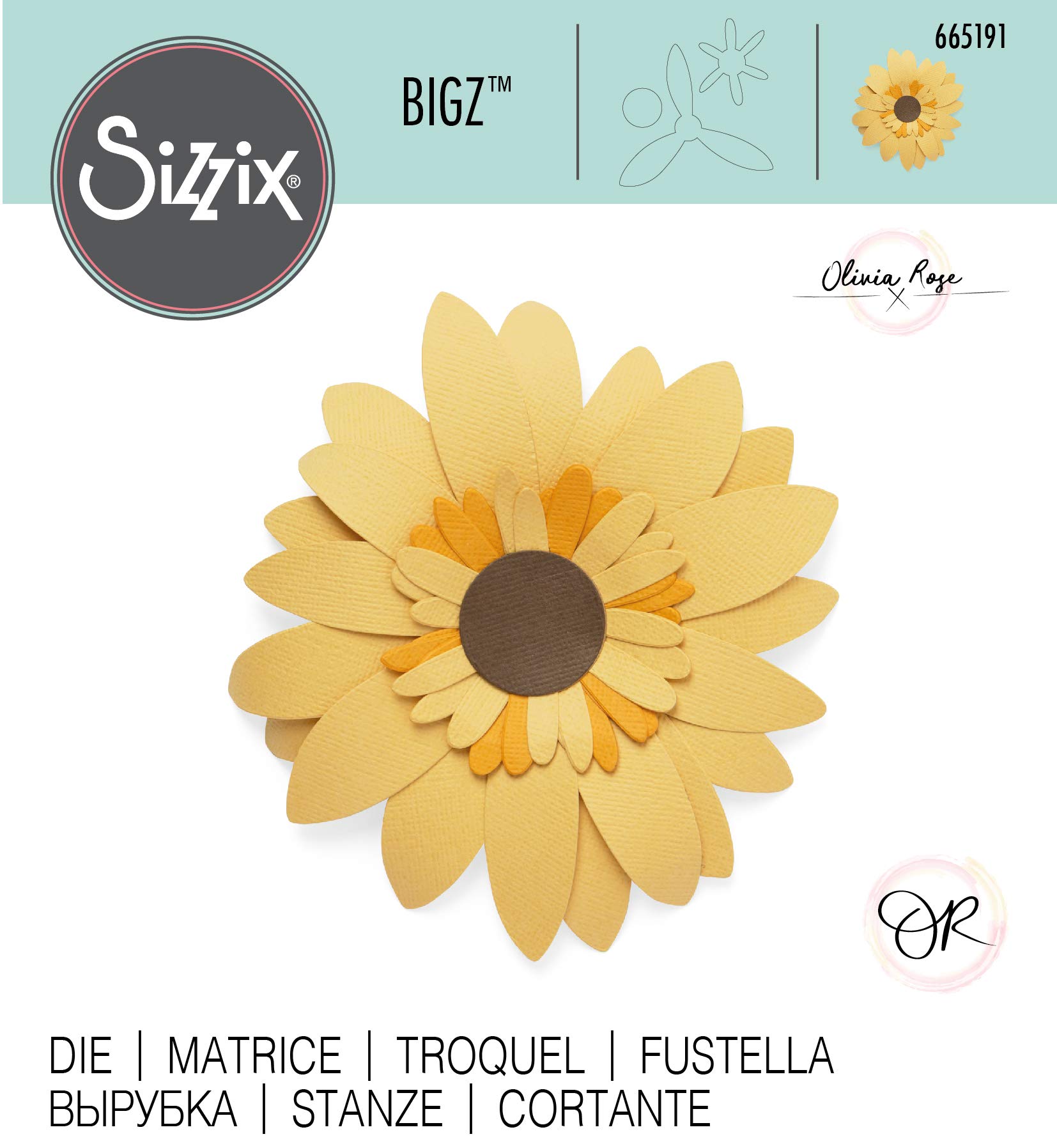 Sizzix Bigz Die Sunflower by Olivia Rose, 665191, Multicolor