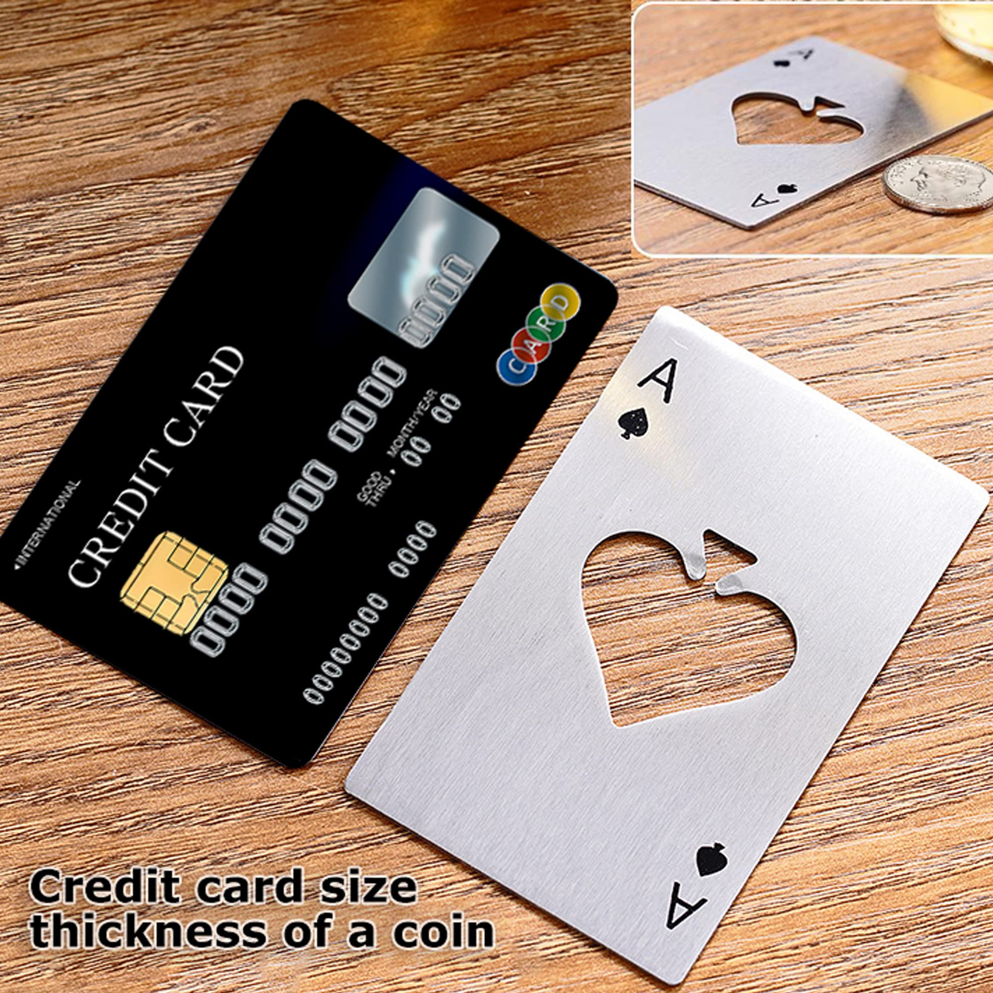 VSSOLO Practical Card Bottle Opener、 Wallet Bottle Opener 、Personalized Bottle Opener Funny Looking Bottle Opener - Stainless Steel (A Spade) (6)