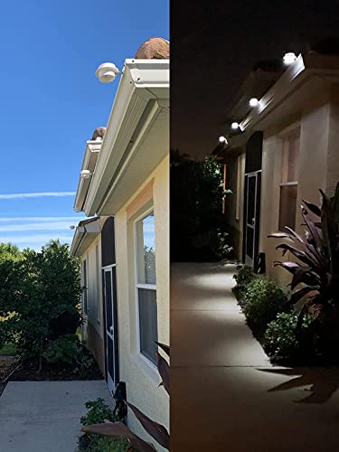 Miyole 6 Pack Solar Powered Gutter Lights Waterproof Outdoor Dusk to Dawn 3 LED Deck Fence Wall Stair Step and Yard Cool White LED Eaves Garden Landscape Pathway