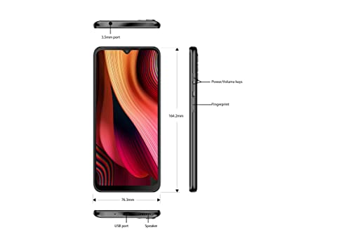 Yezz Art 2 Pro | 2021 | Long Lasting Battery | 3/64GB | 16MP Triple Camera | Unlocked smarpthone | 1 Year Warranty in The U.S. | Graphite Black