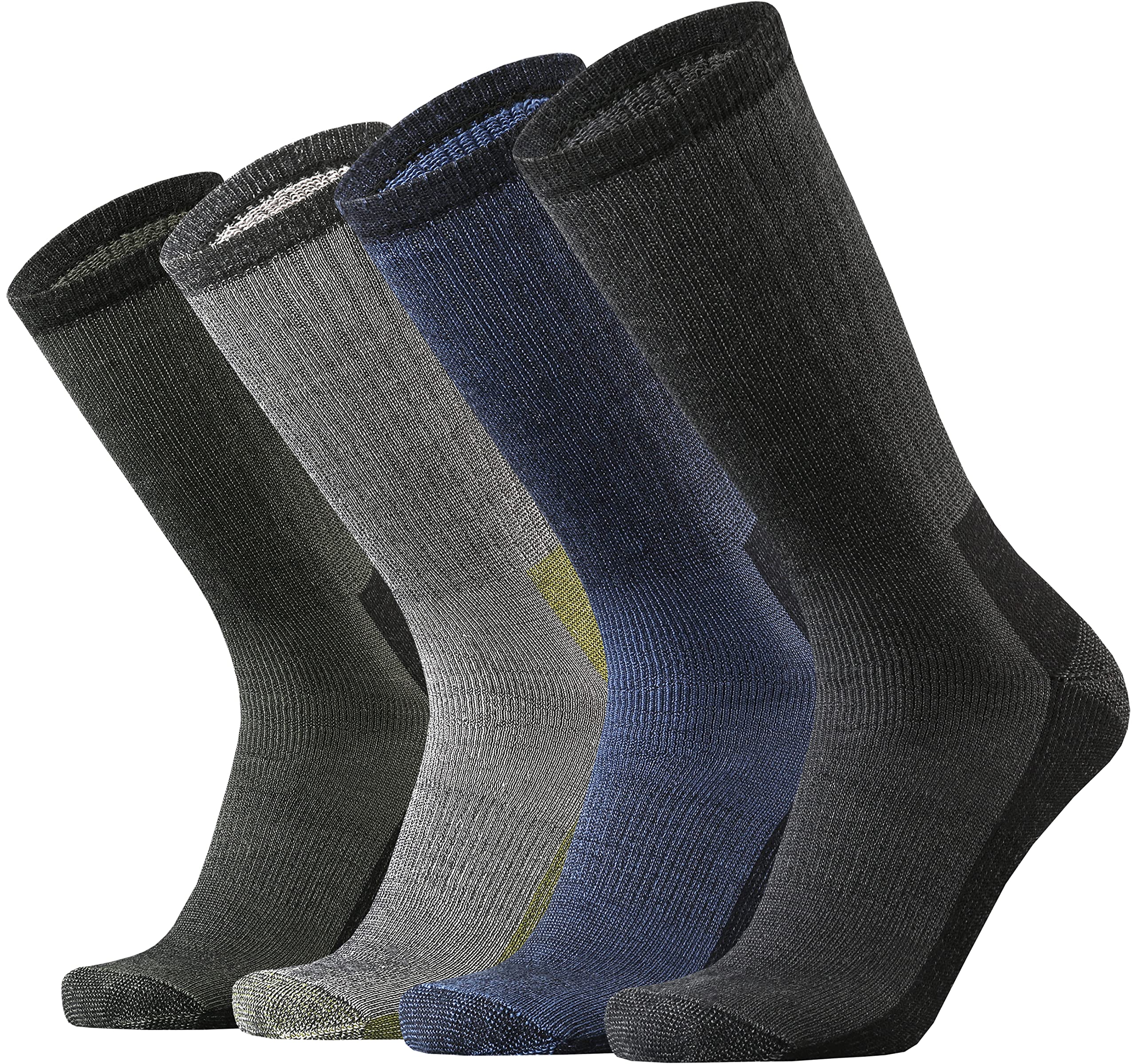 Ortis Merino Wool Cushion Crew Socks for Men Outdoor Hiking Hike Moisture Wicking Heavyweight Thick Warm Steel Toe Work Boots(Mixcolor L)