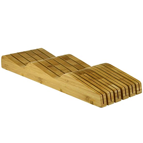 W Home Premium Bamboo Knife Storage Block, Beige, up to 16 (HC-KB-123)