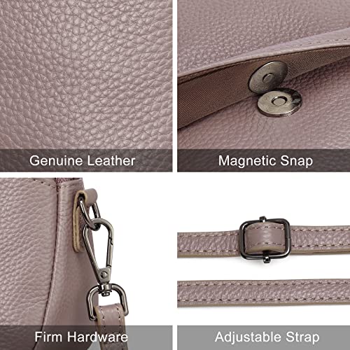 SENDEFN Leather Small Crossbody Purse Bags for Women Lightweight Dome Shoulder Handbags with Adjustable Strap
