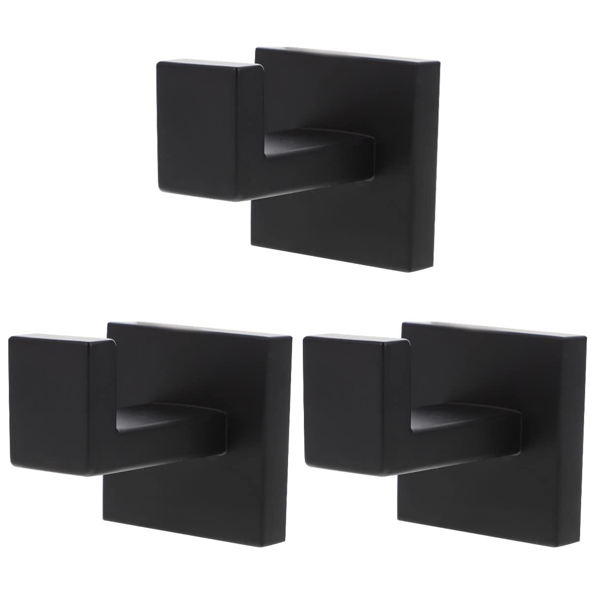 VILLCASE 3pcs Stainless Steel Clothes Hook Wall Coat Hanger Matte Black Robe Hook Clothes Hooks Towel Hooks for Bathrooms Coat Rack Heavy Duty Metal Hangers Key Rack Corner Key Chain
