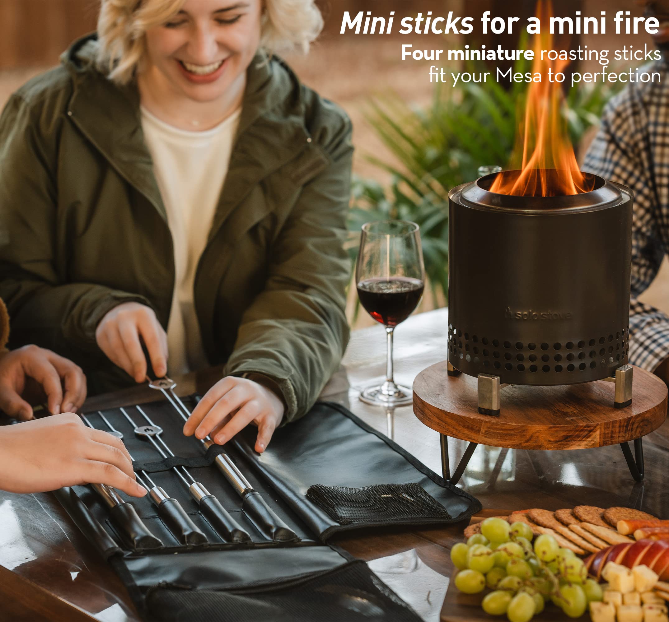 Solo Stove Mesa Accessory Pack | Incl. 4 Stainless Steel Mini Sticks + Stick Rests, Pellet Scoop, Mesa Lid, Carry Case, Accessories for Outdoor Fire Pit, 8.8 x 16 in, 2.5 lbs