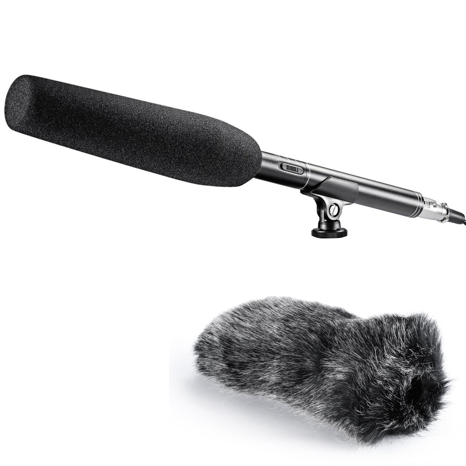 Neewer 14inches Uni-Directional Shotgun Mono PRO Condenser Microphone with Furry Windscreen Muff for Canon Nikon Sony Camcorder,DSLR Cameras