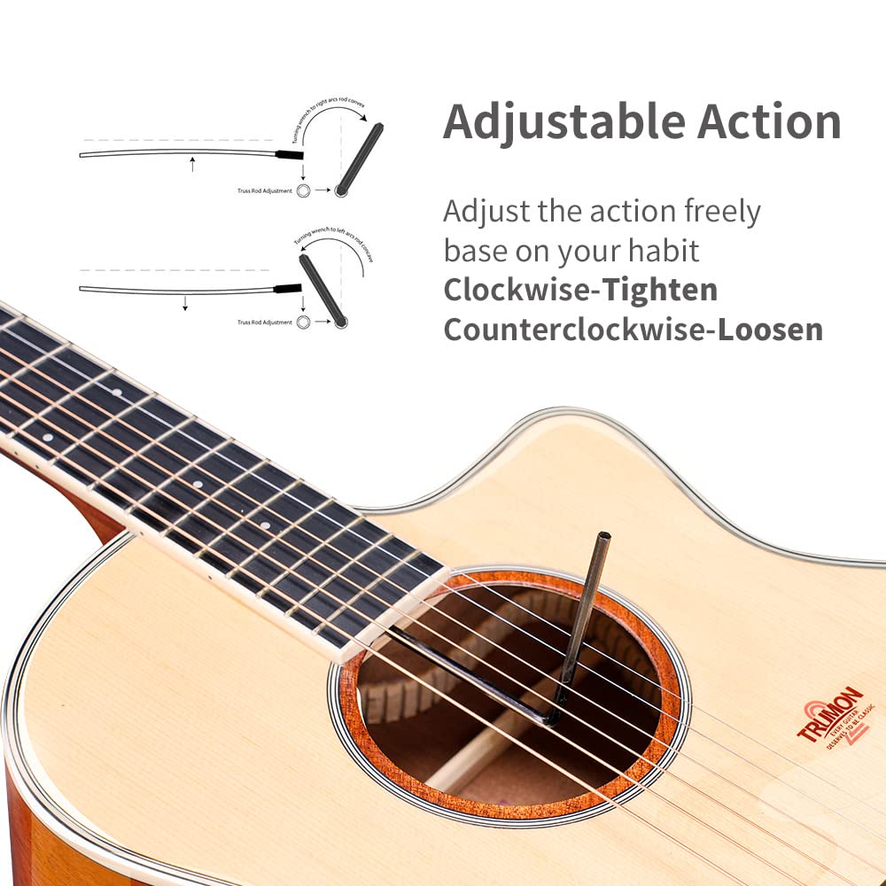TRUMON Acoustic Dreadnought Guitar for Beginner Acoustic Guitar Guitarra Acustica Spruce Top 41" Full Size Starter Guitars Bundle with Gig Bag Accessories