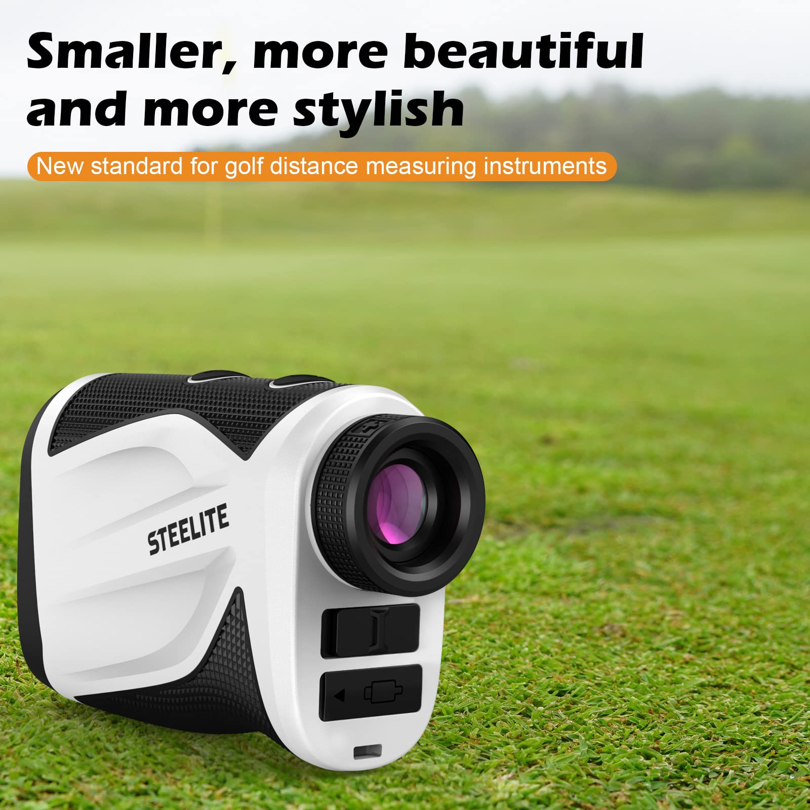 Steelite Laser Rangefinder for Golf & Hunting 1100 Yards Range Finder with Rechargeable Battery and Slope Switch, High Precision Flag Pole Locking, Pulse Vibration, 6X Magnification, ±1 Yard Accuracy