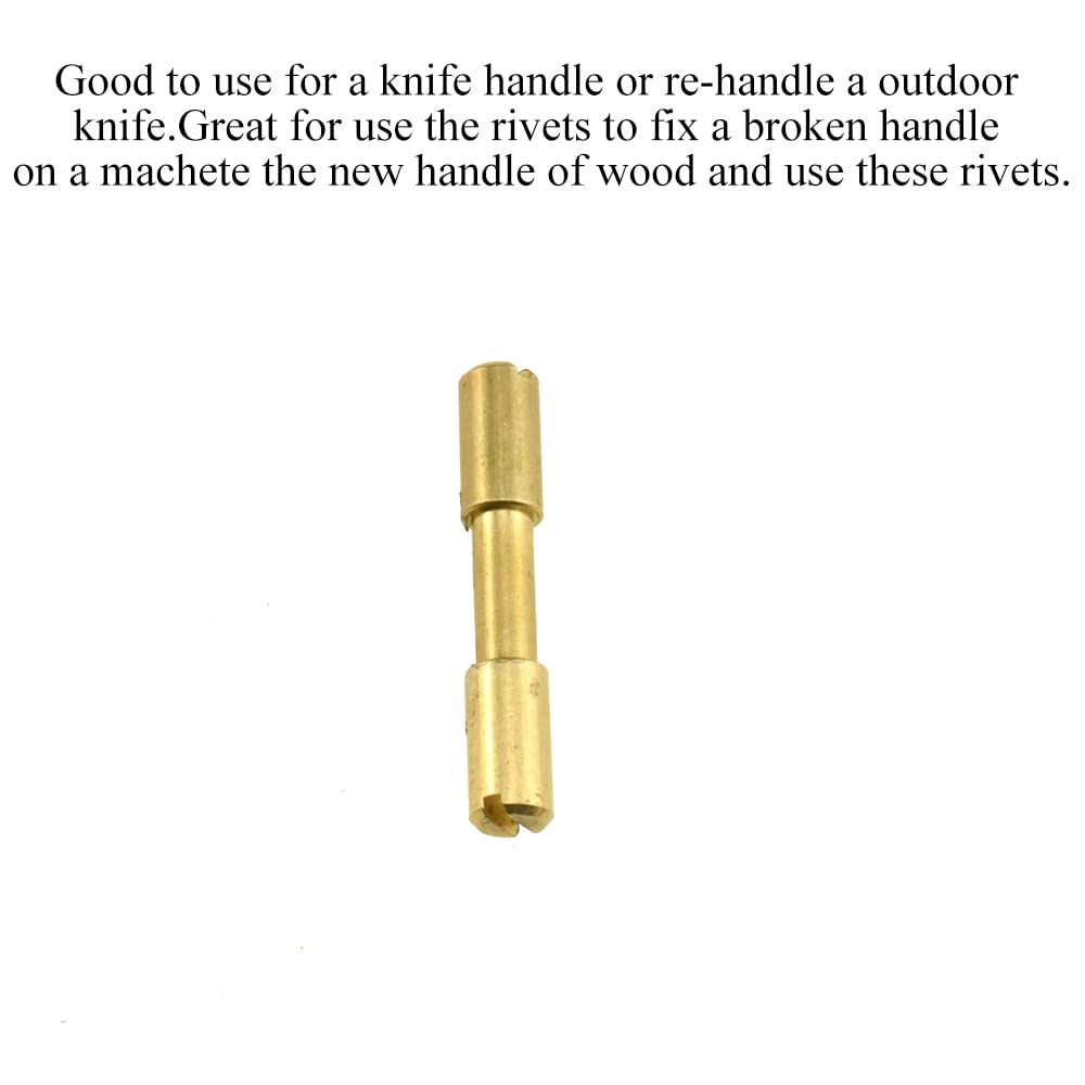 Yadaland Kitchen Corby Bolts Fastener 4mm Diameter Metal Bracket Bolt Handle Screw Knives Rivets Tactical Lock Head Tight Thread Stay in Place No Scratch Easy Install Driver Slot 2sets Brass