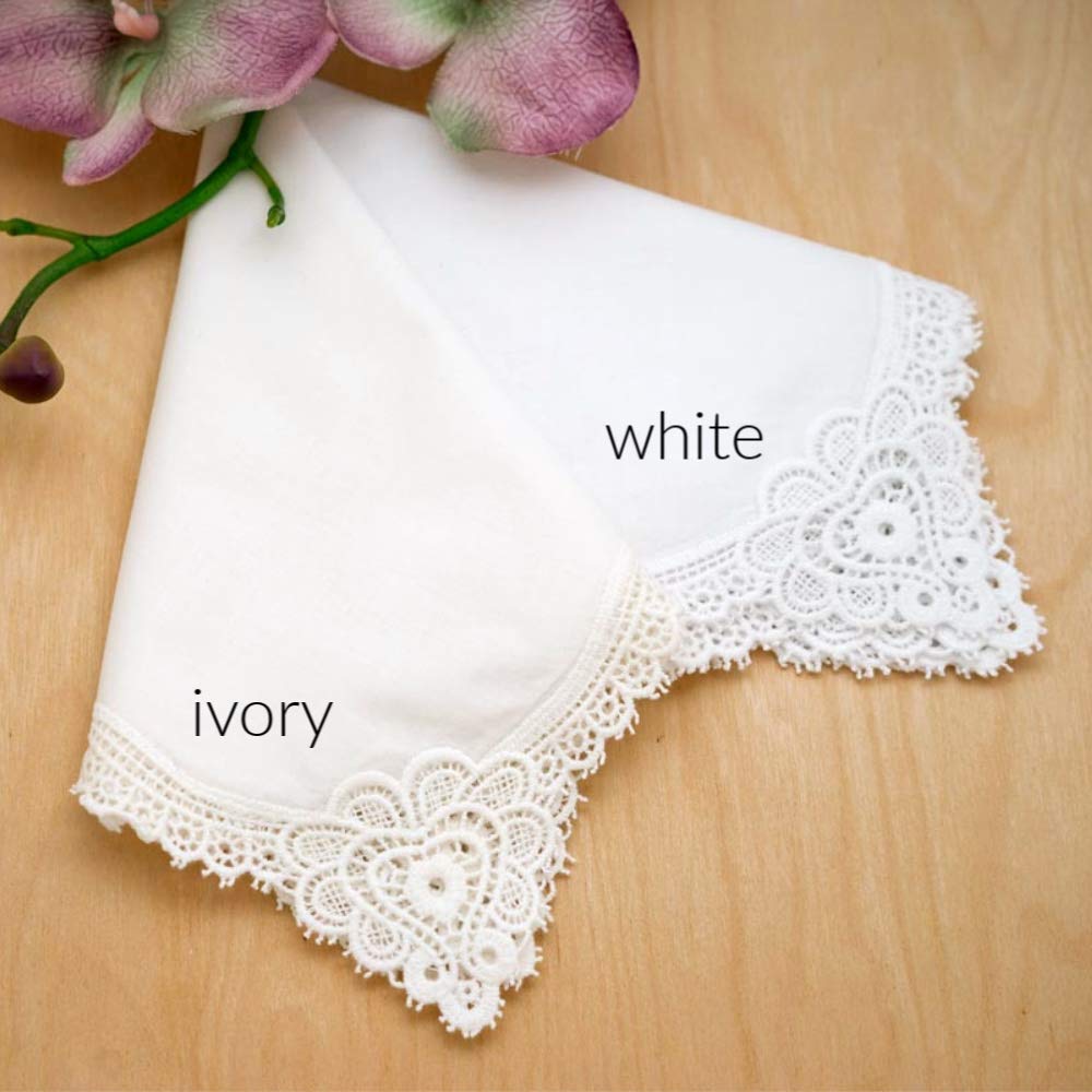 Personalized Wedding Handkerchief Custom Embroidered Ladies Monogrammed