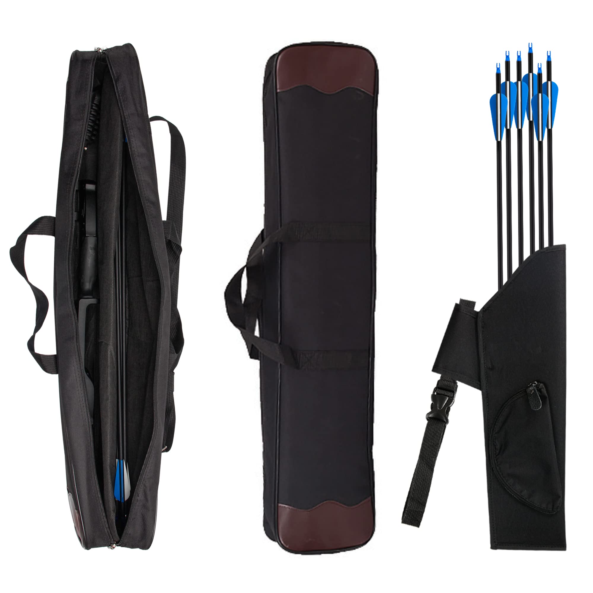 The7boX 40lb 53" Archery Set,Recurve Bows for Adults Right Hand with 6 Mixed Carbon Arrows, 3 Broadheads, Arrow Holder, Single Needle Sight for Beginner Outdoor Hunting and Target Practice